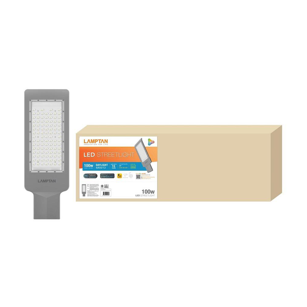 BL LED STREETLIGHT ECO100WDLรุ่นบางสีเทา